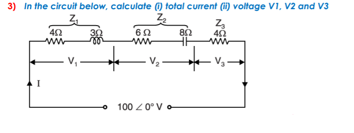 Solved 3) In the circuit below, calculate (1) total current | Chegg.com