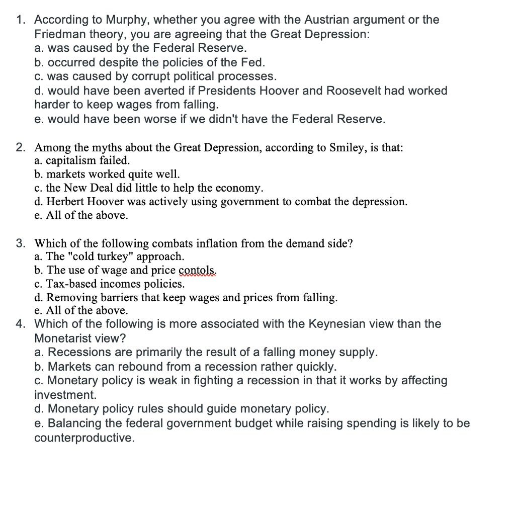 Herbert Hoover Great Depression Policies