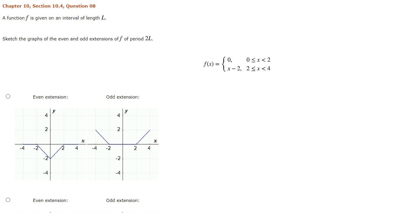 Solved Chapter 10, Section 10.4, Question 08 A function f is | Chegg.com