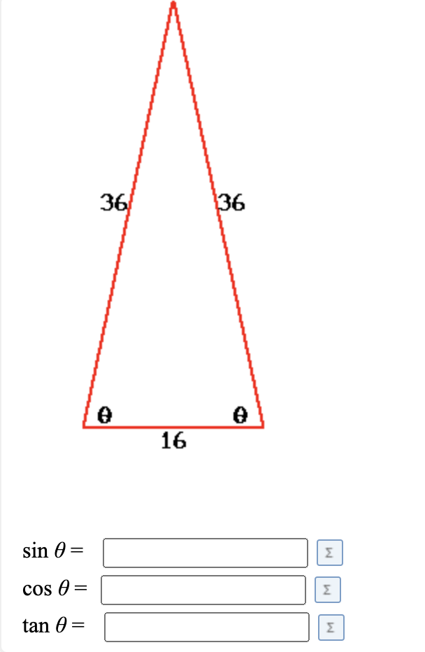 Solved Find the sine, ﻿cosine, and tangent of angle \theta | Chegg.com