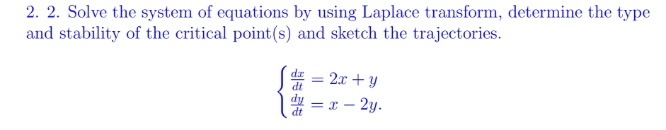 Solved Solve the system of ﻿equations by ﻿using Laplace | Chegg.com