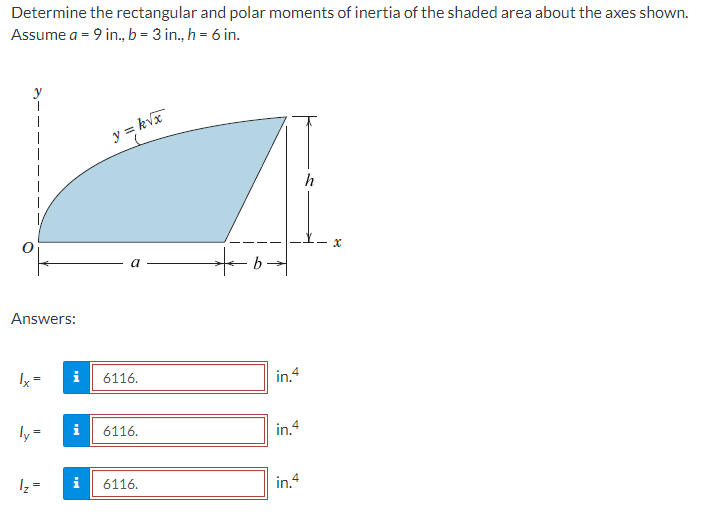 Solved Determine the rectangular and polar moments of | Chegg.com