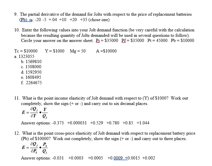 Solved The multivariate demand function (below) is needed | Chegg.com