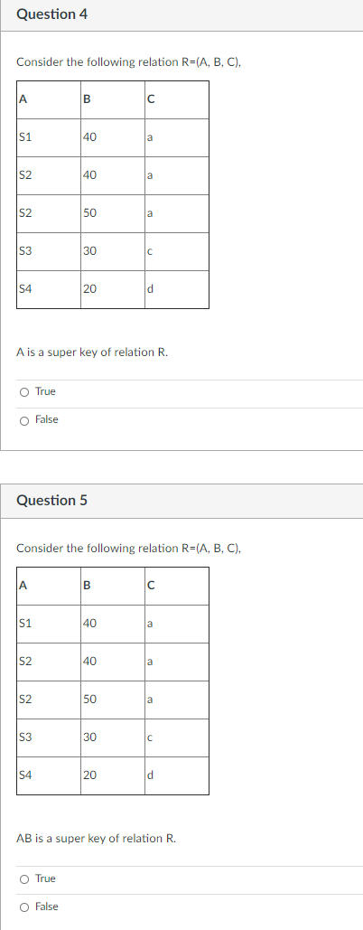 Solved Question 4 Consider the following relation R=(A, B, | Chegg.com