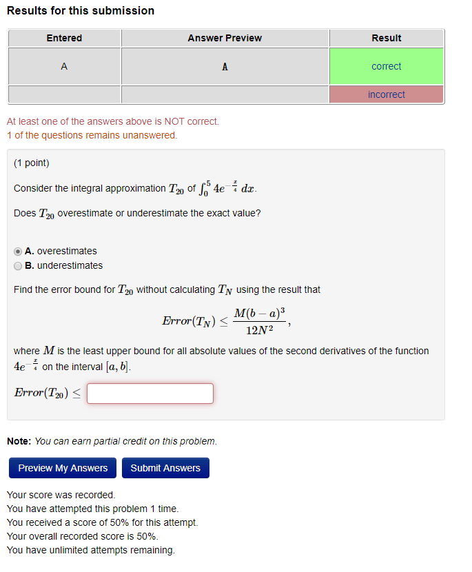 Solved Results for this submission Entered Answer Preview | Chegg.com