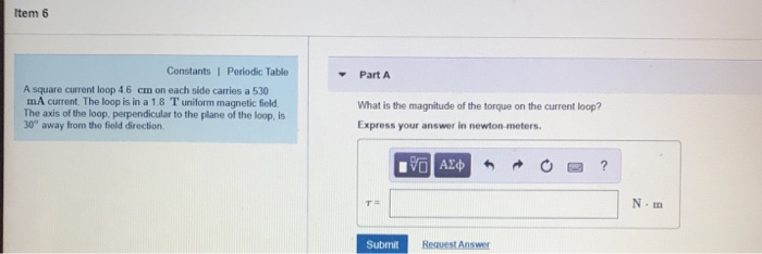 Solved Item 6 Constants I Periodic Table Part A A square | Chegg.com