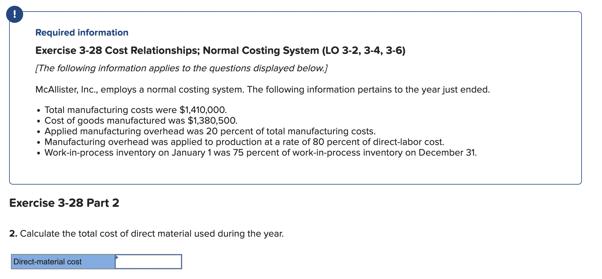 Solved Required information Exercise 3-28 Cost | Chegg.com