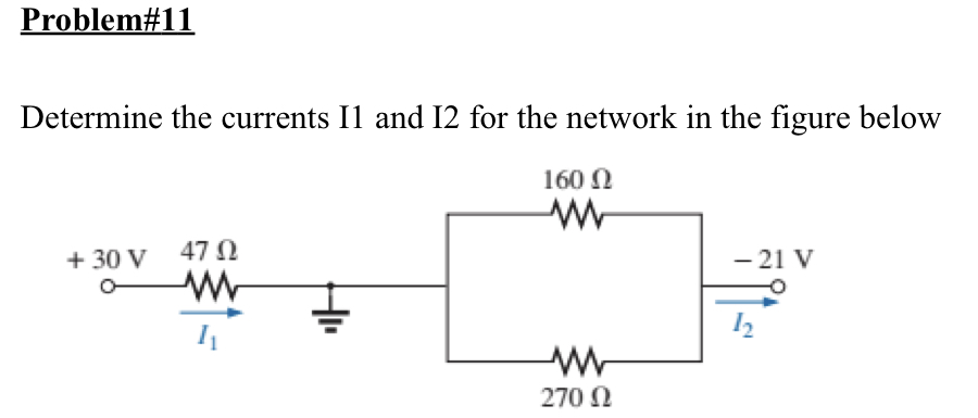 Solved Determine the currents I1 and I2 for the network in | Chegg.com