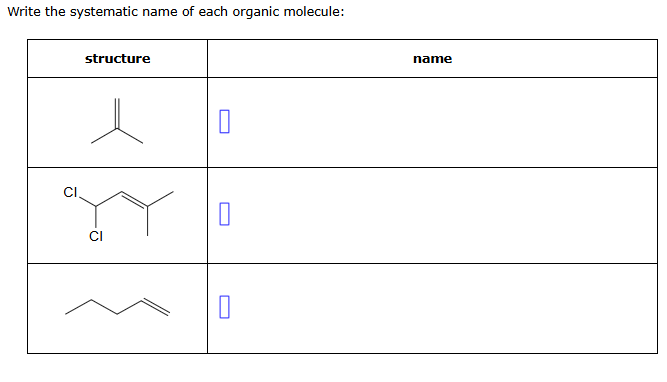 Solved Write the systematic name of each organic molecule: | Chegg.com