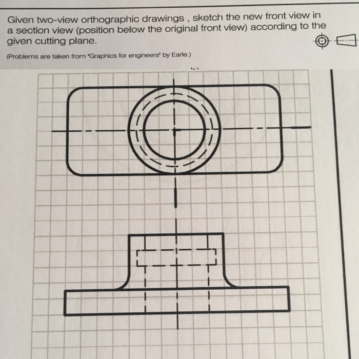 Solved Given two-view orthographic drawings, sketch the new | Chegg.com