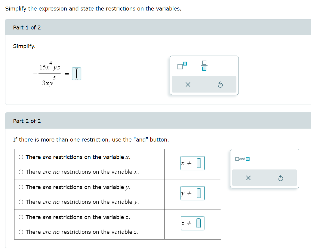 Solved Determine the real-valued restrictions on the | Chegg.com