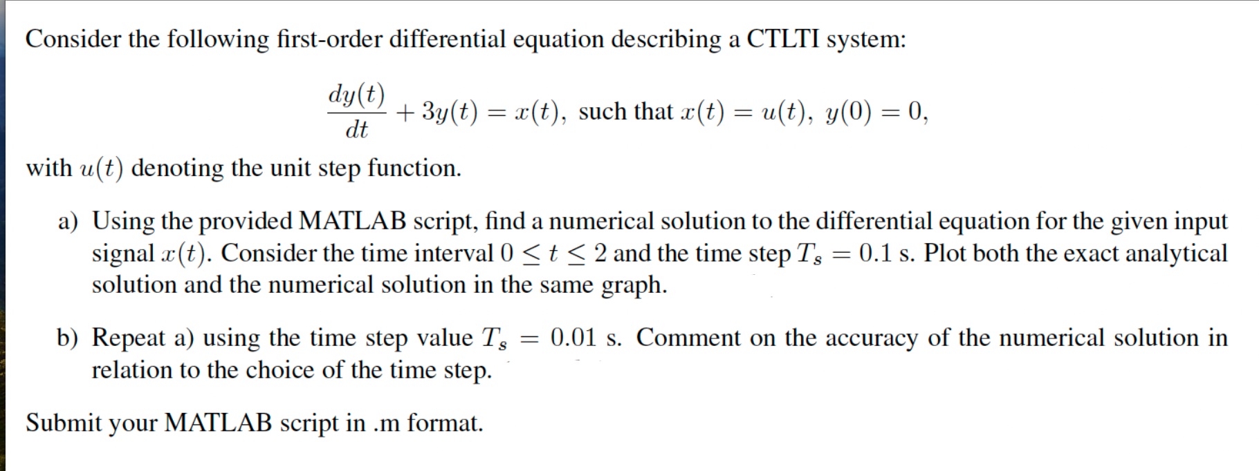 Solved Consider the following first-order differential | Chegg.com