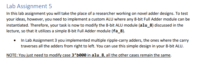 Solved // Testbench. module tb_alu_8(); reg (7:0)a; reg | Chegg.com