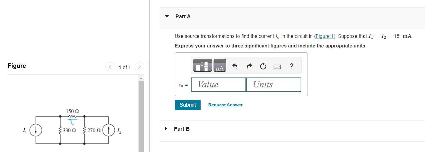 Solved Use Source Transformations To Find The Current I0 In