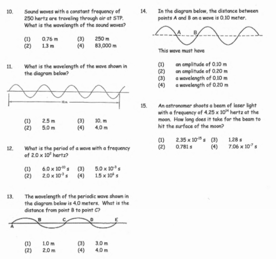 Solved 10 14. In the diagram below, the distance between | Chegg.com