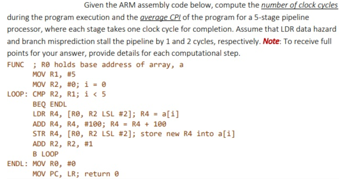 Solved Given the ARM assembly code below, compute the number | Chegg.com Solved Given the ARM assembly code below, compute the number | Chegg.com