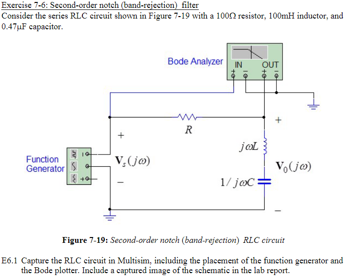 Solved Exercise 7-5: Second-order band-pass filter Consider | Chegg.com