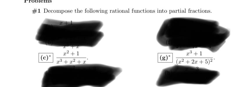 Solved \#1 Decompose the following rational functions into | Chegg.com
