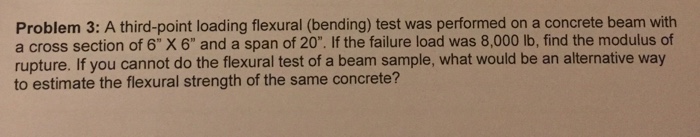 Solved Problem 3: A third-point loading flexural (bending) | Chegg.com