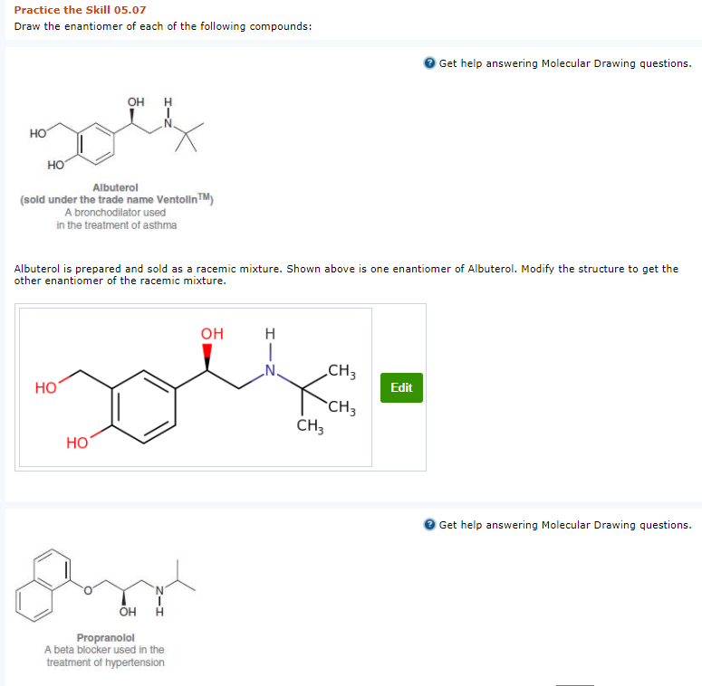 Solved Practice the Skill 05.07 Draw the enantiomer of each | Chegg.com