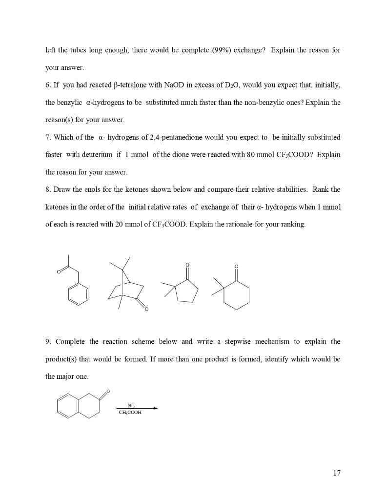 Exp 22: Acid Catalyzed Enolization of β-Tetralone | Chegg.com