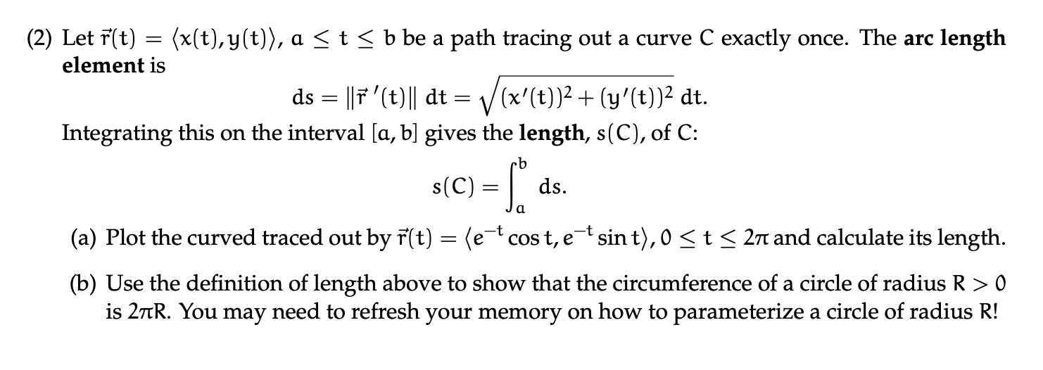 Solved (2) Let i(t) = (x(t), y(t)), a