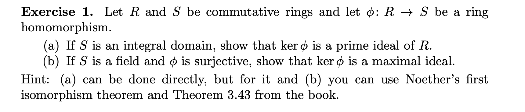 Solved Exercise 1. Let R and S be commutative rings and let | Chegg.com