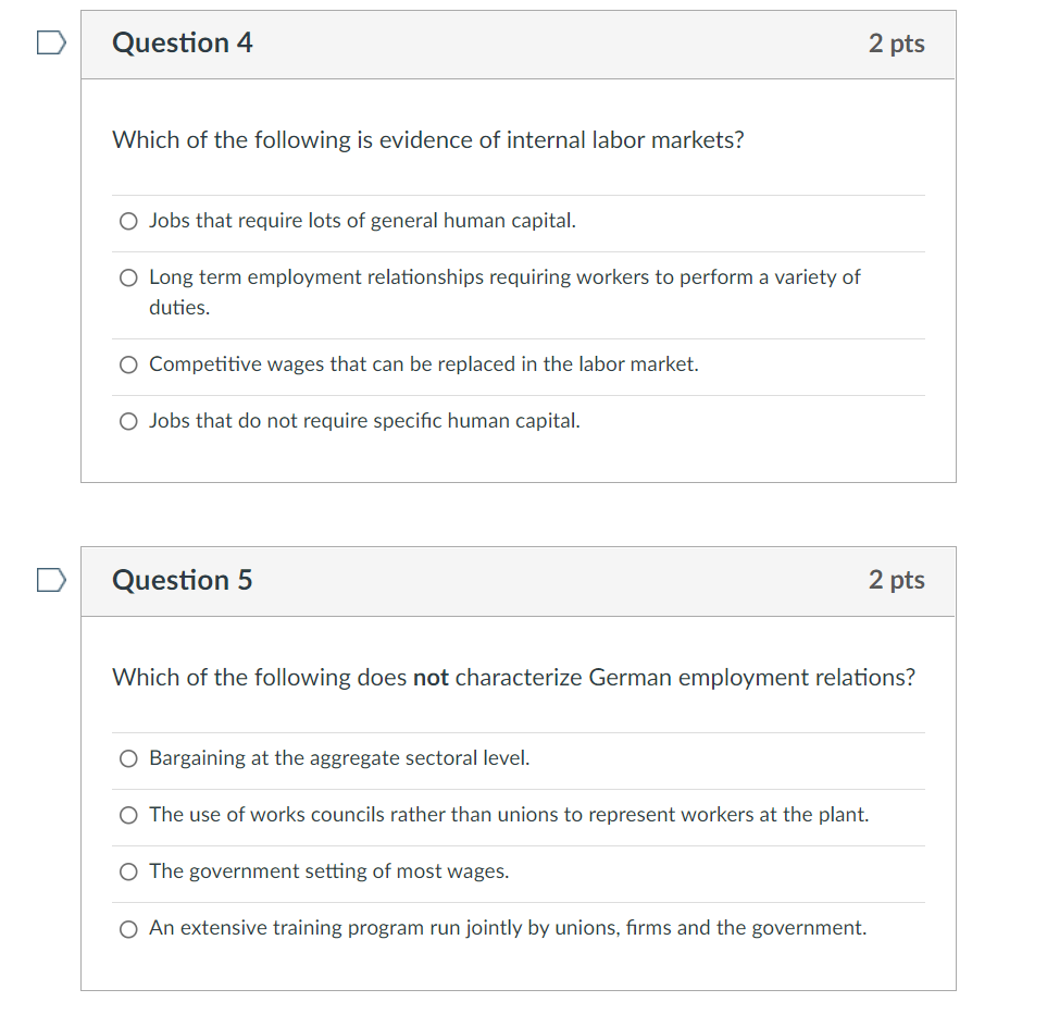 Solved Which of the following is evidence of internal labor | Chegg.com