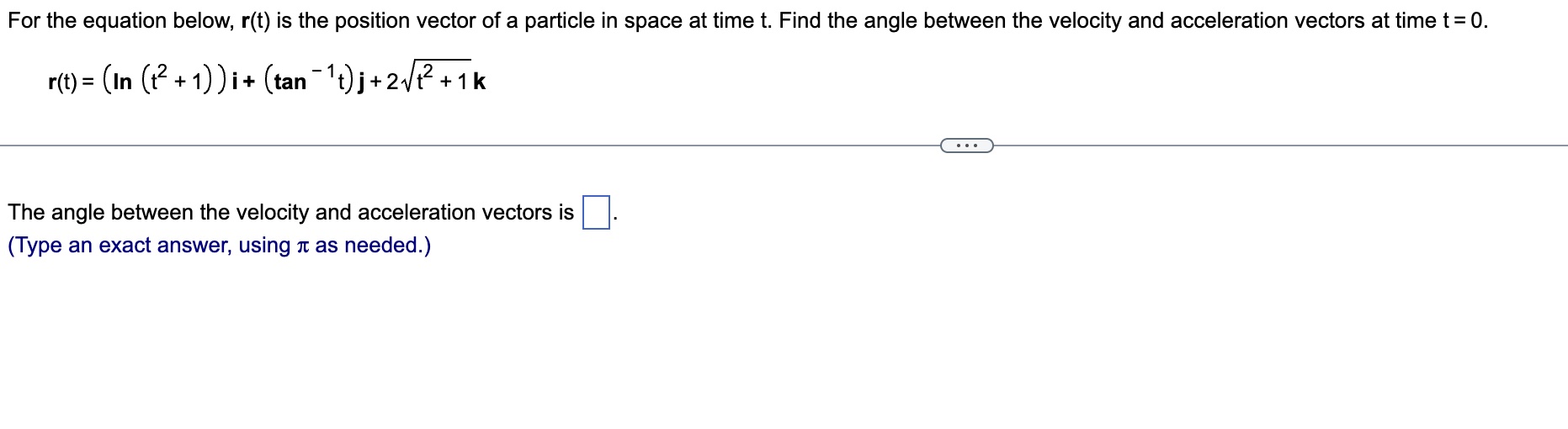 Solved For the equation below, r(t) is the position vector | Chegg.com