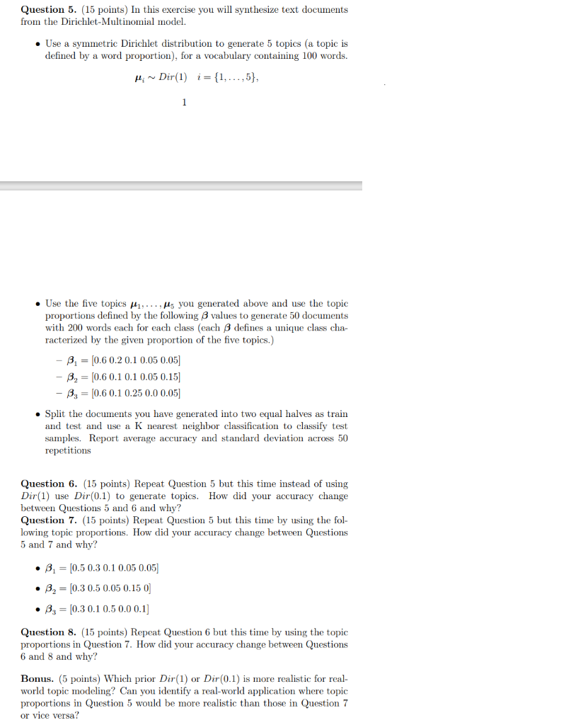 I want to use matlab/Python/R for following | Chegg.com