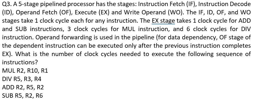 Solved a) Calculate how many clock cycles will take | Chegg.com