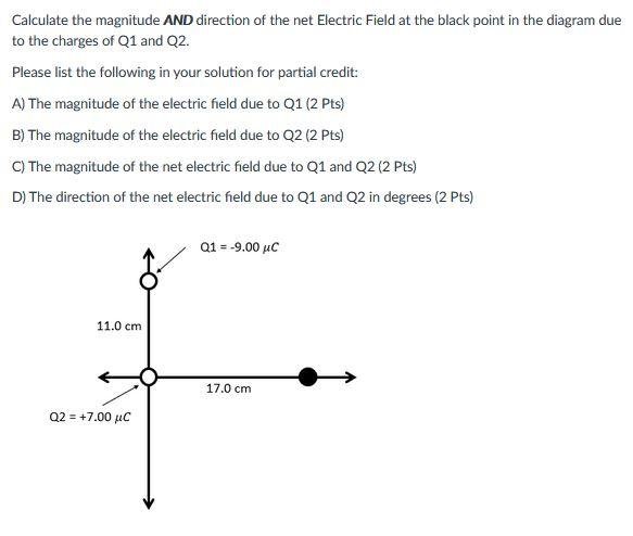 Solved Calculate the magnitude AND direction of the net | Chegg.com