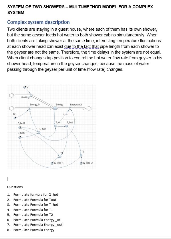 Solved SYSTEM OF TWO SHOWERS - ﻿MULTI-METHOD MODEL FOR A | Chegg.com