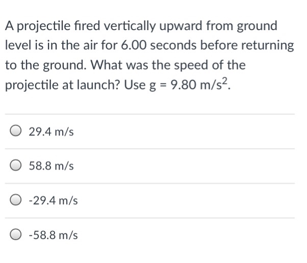 Solved A projectile fired vertically upward from ground | Chegg.com