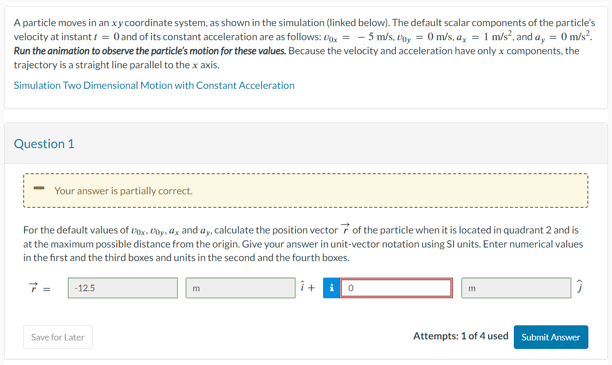 Solved A particle moves in an xy coordinate system, as shown | Chegg.com