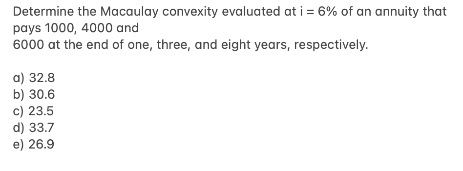 Solved Determine the Macaulay convexity evaluated at \i=6 of | Chegg.com