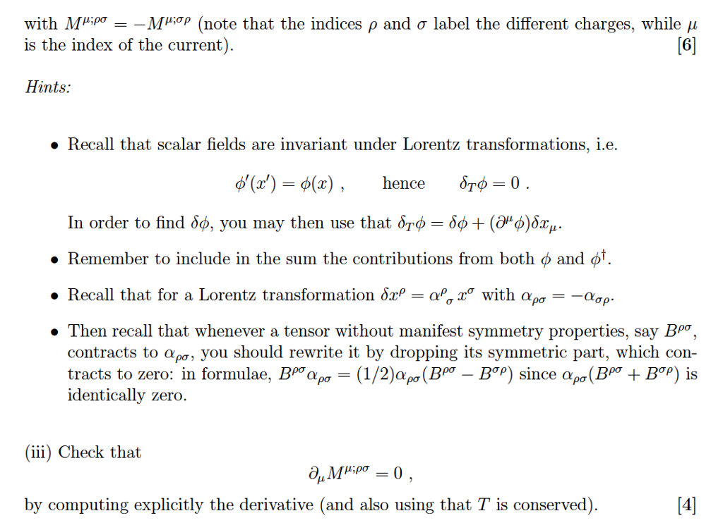 Consider the complex Klein-Gordon theory Lagrangian | Chegg.com