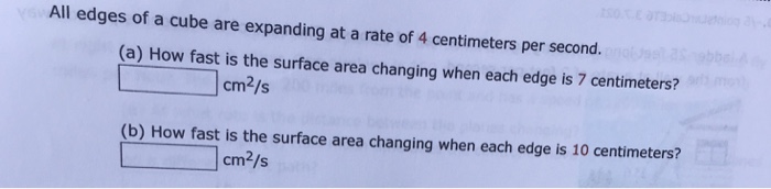 Solved All edges of a cube are expanding at a rate of 4 | Chegg.com