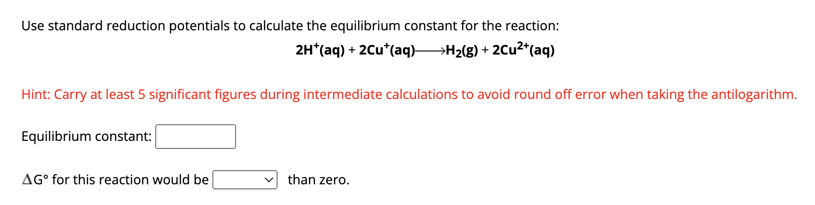 Solved Use Standard Reduction Potentials To Calculate The