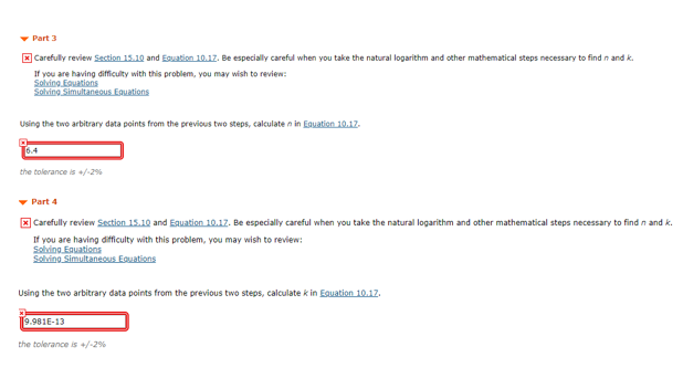Solved Determine values for the constants n and k | Chegg.com