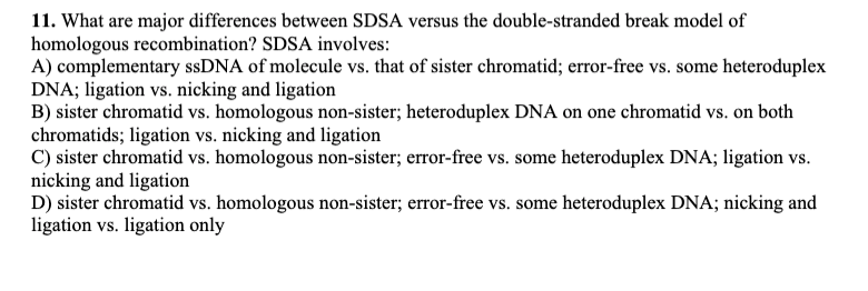 11. What are major differences between SDSA versus | Chegg.com