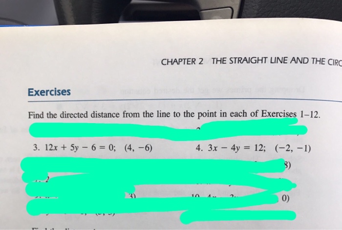 Solved Find the directed distance from the line to the point | Chegg.com