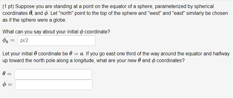 Solved (1 pt) Suppose you are standing at a point on the | Chegg.com