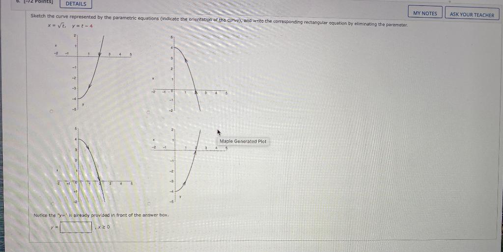 Solved 1-12 Points DETAILS Sketch the curve represented by | Chegg.com