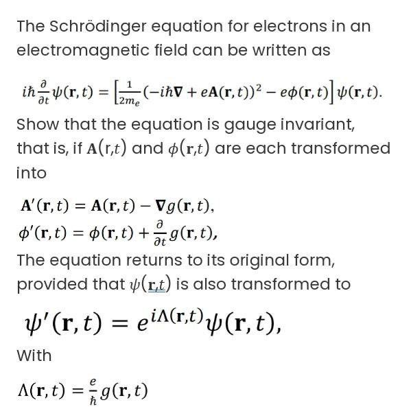 Solved The Schrödinger equation for electrons in an | Chegg.com
