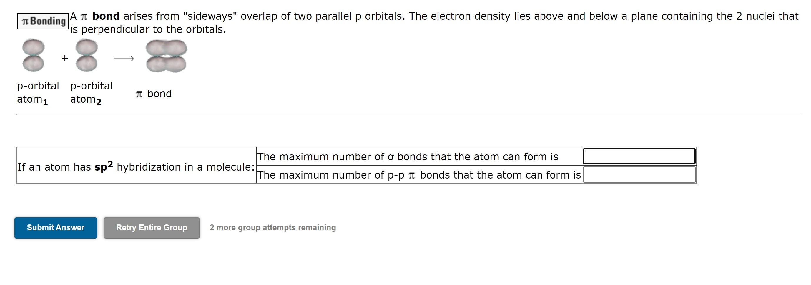 Solved A π bond arises from "sideways" overlap of two | Chegg.com