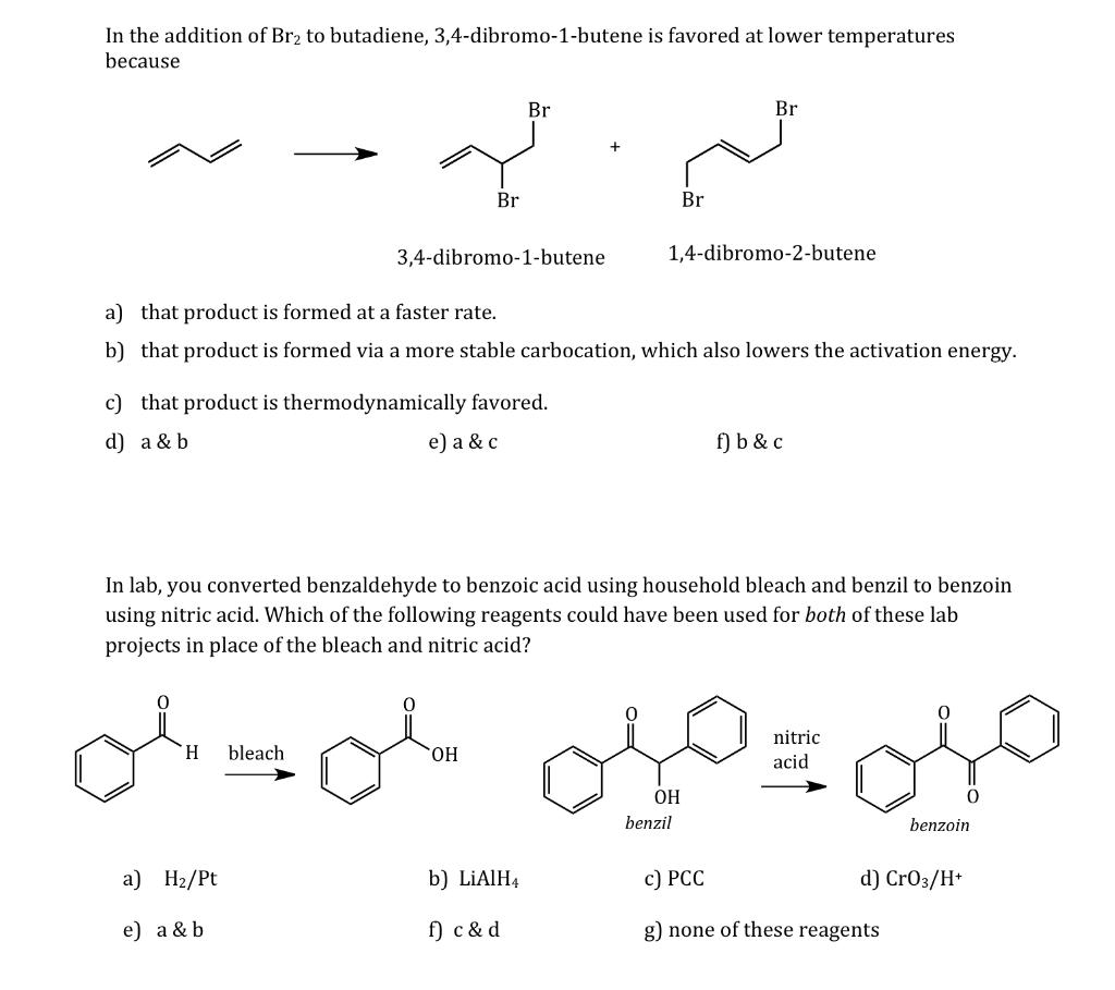 Solved In the addition of Br2 to butadiene, | Chegg.com