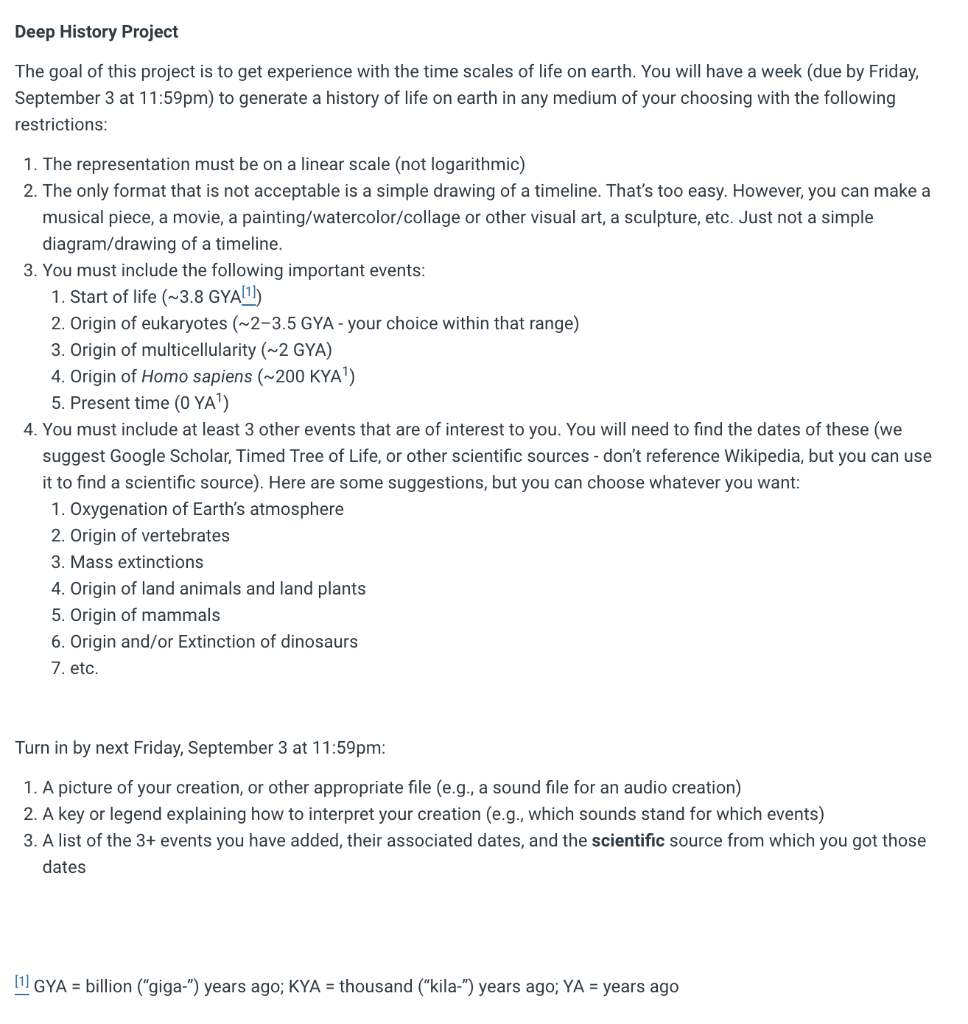 Solved Deep History Project The goal of this project is to | Chegg.com