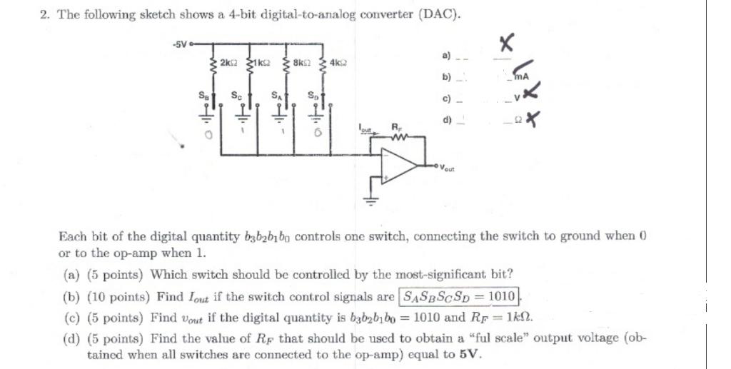 Solved 2. The following sketch shows a 4-bit | Chegg.com
