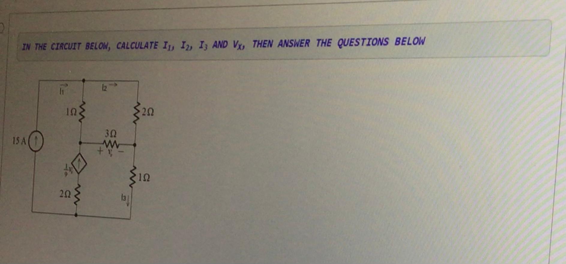 Solved IN THE CIRCUIT BELOW, CALCULATE IU I IZ AND VY, THEN | Chegg.com